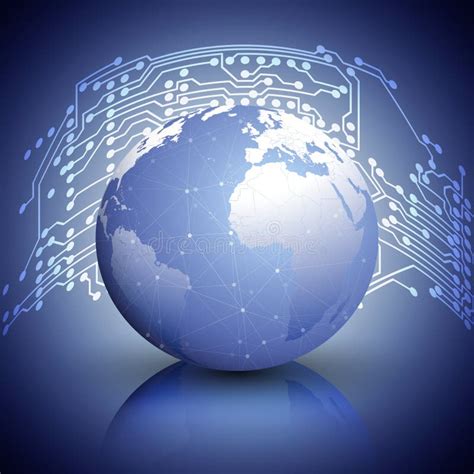 Globe Network Connections Blue Design Background Stock Vector Illustration Of Blue Global