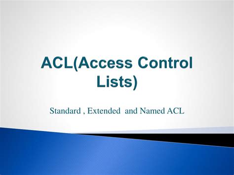 Ppt Aclaccess Control Lists Powerpoint Presentation Free Download Id5507369