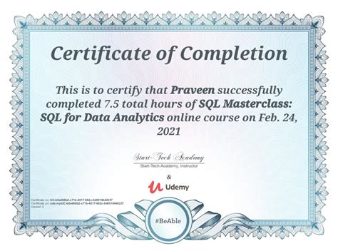 praveen m on linkedin udemy course completion certificate
