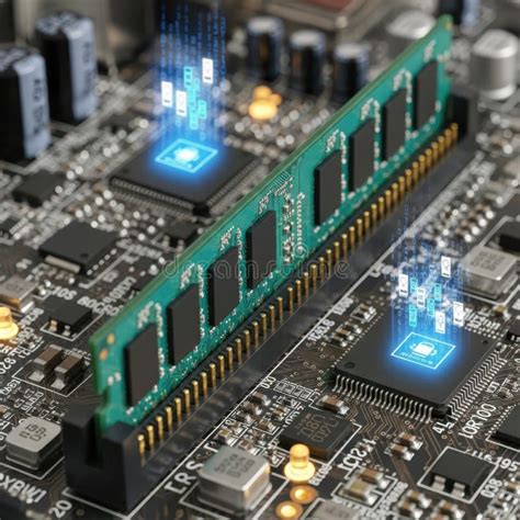 Close Up Of Computer Memory Module Stock Illustration Illustration Of