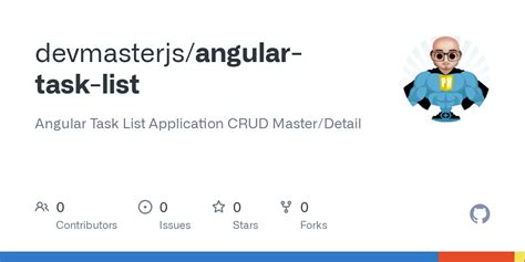 GitHub Devmasterjs Angular Task List Angular Task List Application CRUD Master Detail