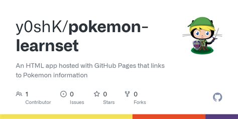 Github Y Shk Pokemon Learnset An Html App Hosted With Github Pages That Links To Pokemon