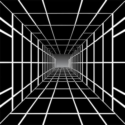 Premium Vector 3d Wireframe Room Colorful On Dark Background Abstract