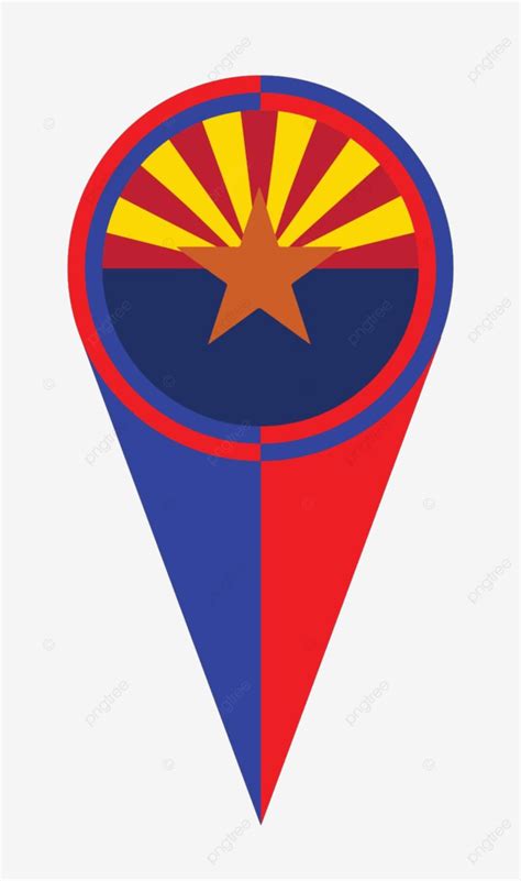 arizona map pointer location flag blue label illusteation vector blue