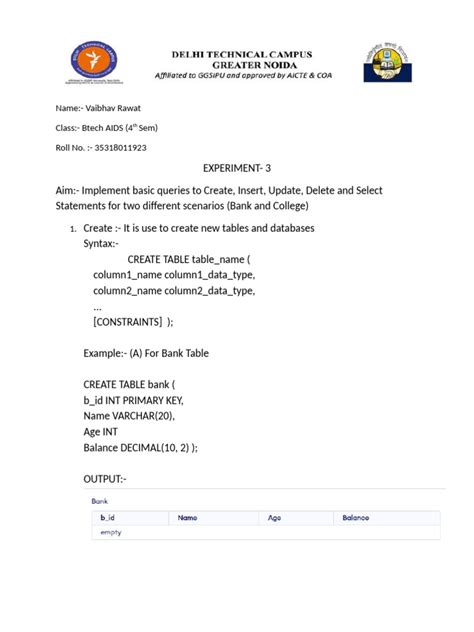 vr dbms expt 3 pdf databases computer data