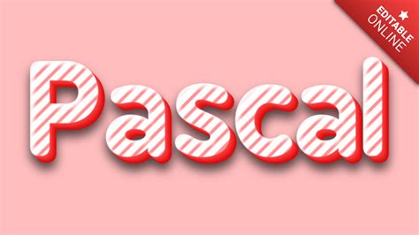 Pascal Red Pink Candy 3d Text Effect Generator