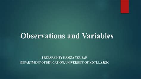 Observations And Variables In Researchpptx