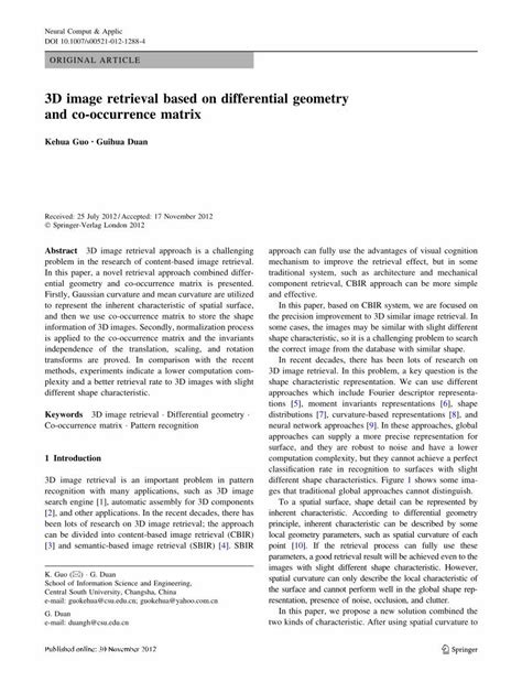 Pdf 3d Image Retrieval Based On Differential Geometry And Co Occurrence Matrix Dokumen Tips