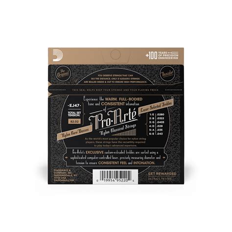 Normal Tension Pro Arté Nylon 8020 Bronze Classical Guitar Strings Tie End Ej47 Daddario Normal Tension Pro Arté Nylon 8020 Bronze Classical Guitar Strings Tie End Ej47 Daddario