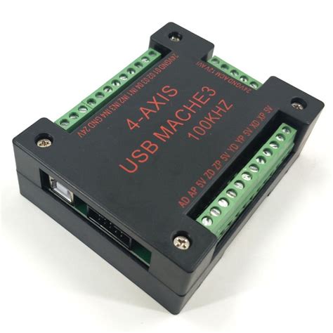 USB MACH3 CNC Breakout Board 4Axis MACH3 Motion Controller 100KHz USB Cable CD Free