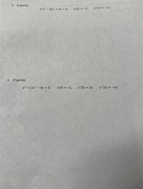 Solved Solve The Following Second Order Linear Differential