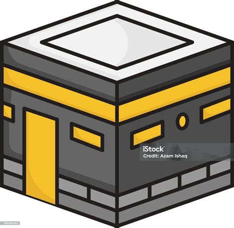 거룩한 Makkah 개념 카바 벡터 색상 아이콘 디자인 아랍 문화와 전통 기호 이슬람과 이슬람 금식 표지판 이슬람 주식에서 가장 신성한 도시 라마단과 이드 알 피터 일러스트