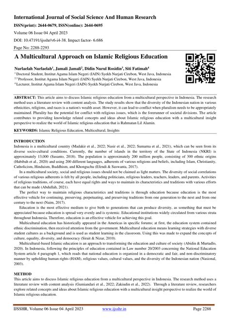 Pdf A Multicultural Approach On Islamic Religious Education