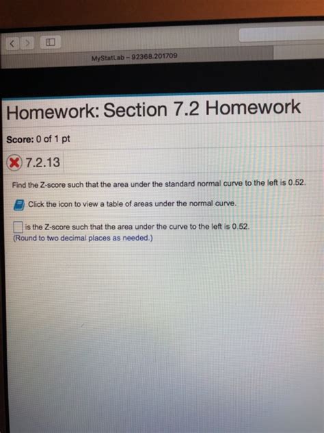 Solved MyStatLab 92368 201709 Homework Section 7 2 Homework Chegg Com