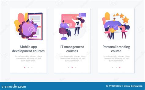 Professional Development App Interface Template Stock Vector