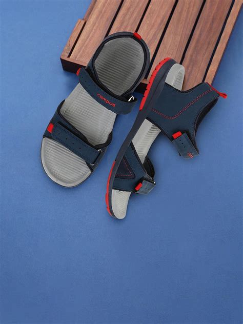 Buy Campus Men 2gc 16 Navy Blue And Grey Solid Sports Sandals Sandals