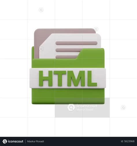 Html File 3d Icon Download In Png Obj Or Blend Format
