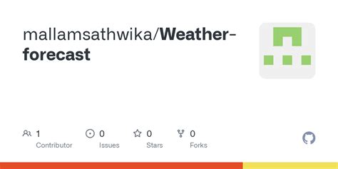GitHub Mallamsathwika Weather Forecast