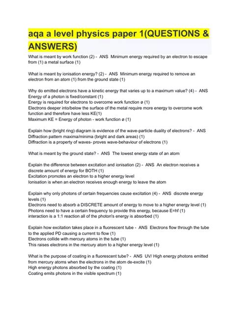 Aqa A Level Physics Full Bundle Actual Exams 2024 Full Packaged Solution A Graded 100