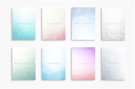 벡터 밝은 다채로운 추상 적 다각형 템플릿 포스터 플래카드 브로셔 배너 전단지 배경 등의 컬렉션 현대 그라데이션 커버 기하학적