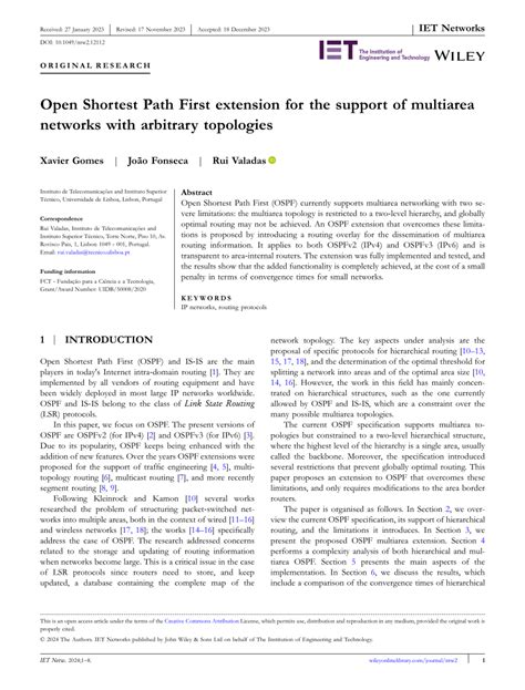 Pdf Open Shortest Path First Extension For The Support Of Multiarea