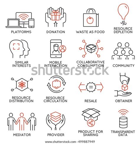 Vector Set 16 Thin Icons Related Stock Vector Royalty Free 499887949 Shutterstock