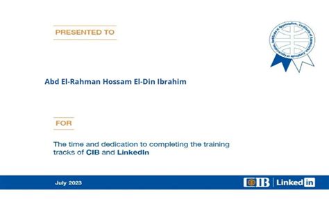 Abd El Rahman Hossam El Din On Linkedin Cibsummerinternshipprogram2023 Futureemployee