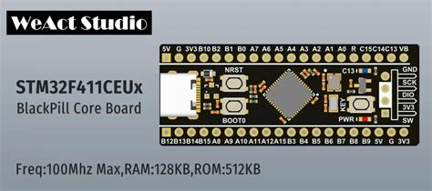 Weact Blackpill Stm32f411ceu6 Stm32f4 Stm32 Core Board Learning Board