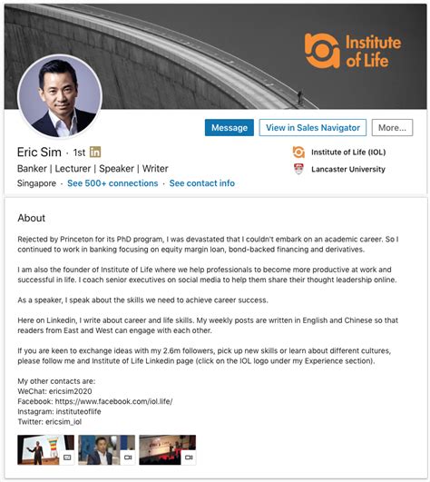 Linkedin Profile For Sales Professionals Start Generating Leads