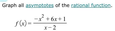 Solved Graph All Asymptotes Of The Rational Chegg Com
