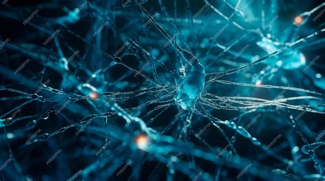 Premium Photo Nerve Cell Blue Color Banner System Neuron Of Brain