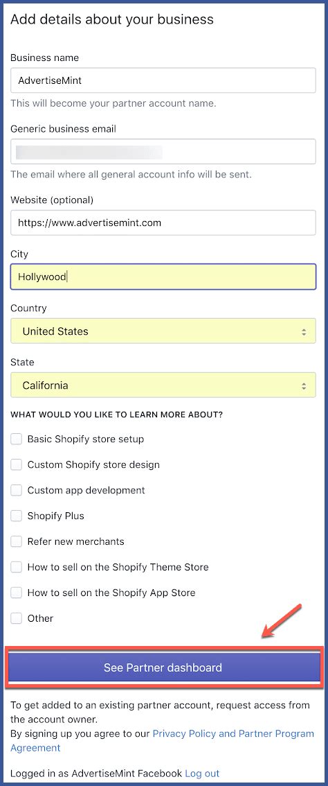 how to request collaborator access as a shopify partner advertisemint