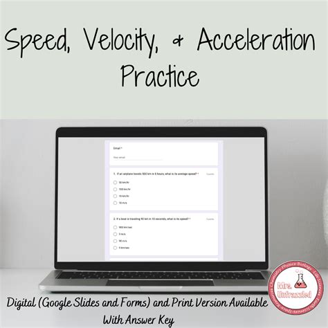 distance learning speed velocity and acceleration practice problems