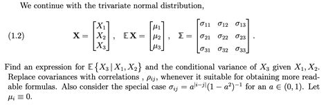 Solved We Continue With The Trivariate Normal Distribution