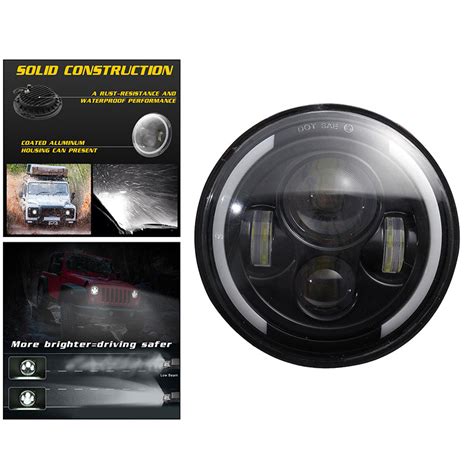 Motorcycle Lighting System 7 Inch 30 Watt Round Shape Led Headlight