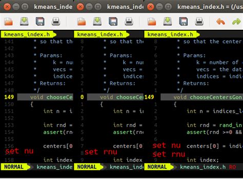 Code Yarns Absolute Relative And Hybrid Line Numbers In Vim