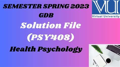 PSY GDB Solution Health Psychology YouTube