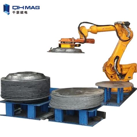 automated material handling robot with electromagnetic gripper