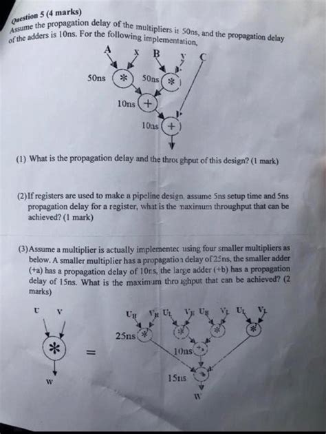 solved question 5 4 marks assume the propagation delay of