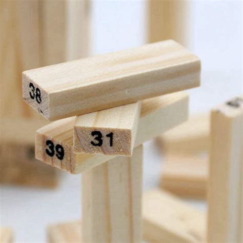 54 pieces wooden block stacking game with numbers grandado