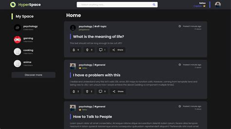 Github Pewpewnor Hyperspace A Website To Experience The Best Online Community Based Forum