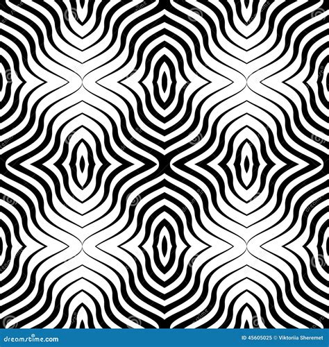 Op Art Vector Seamless Geometric Pattern Stock Vector Illustration Of Modular Latticed 45605025