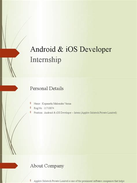Android And Ios Developer Internship Pdf Adobe Illustrator