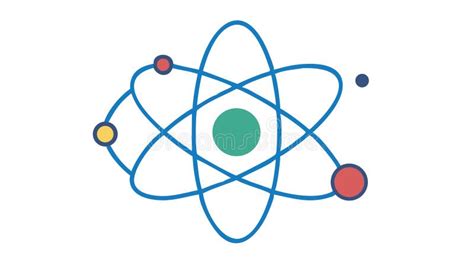 Atom Model With Electrons Orbiting Nucleus Science Icon Vector Design Generative Ai Stock