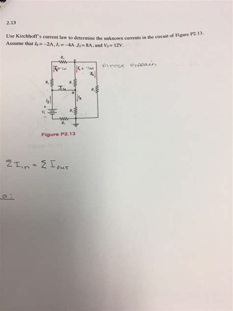 Solved Use Kirchhoff S Current Law To Determine The Unknown Chegg