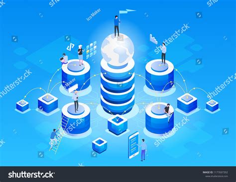 Concept Data Network Management Vector Isometric Stock Vector Royalty Free 1177697392