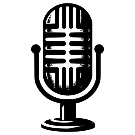 Premium Vector Retro Monochrome Music Microphone Concept