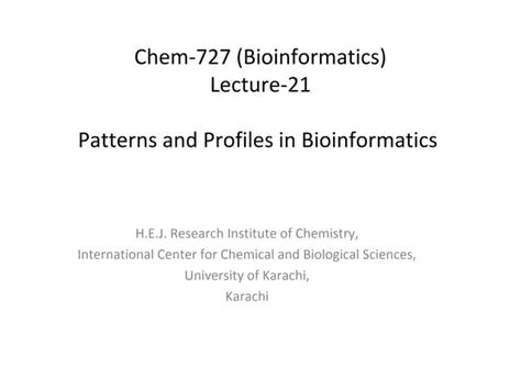 Bioinformatics Lecture Xxi Ppt