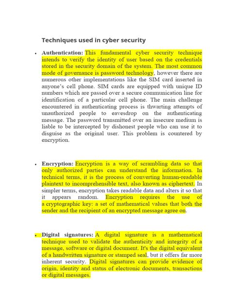 Unit I Techniques Used In Cyber Security Pdf Encryption