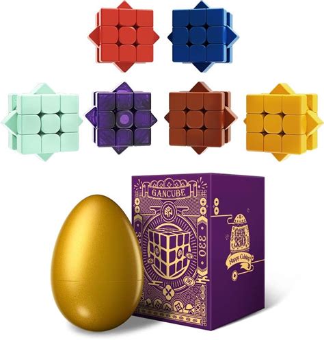 Gan 330 Easter Egg Edition Antique Rhyme Keychain Cube Mini 3×3 Key Ring Rock Brown Toptoy